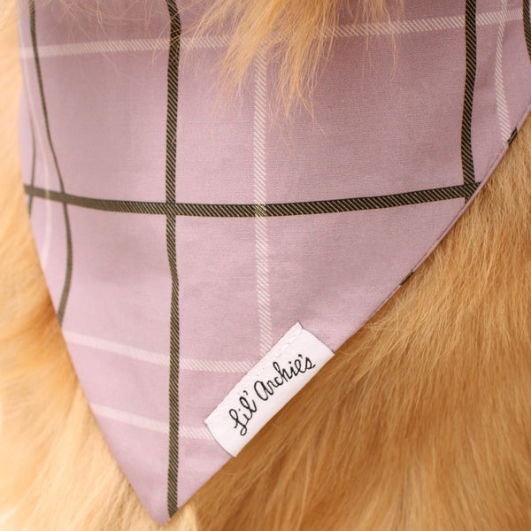 Lavender Plaid - Slimline Dog Bandana – Lil’ Archie's